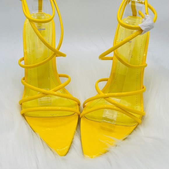 Cape Robbin | Shoes | Beehive Yellow Strappy Sandal Heel | Poshmark